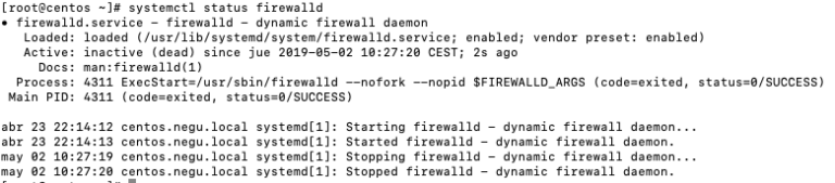 Parar, arrancar, habilitar y deshabilitar Firewalld en Centos 7 - Blog Virtualizacion