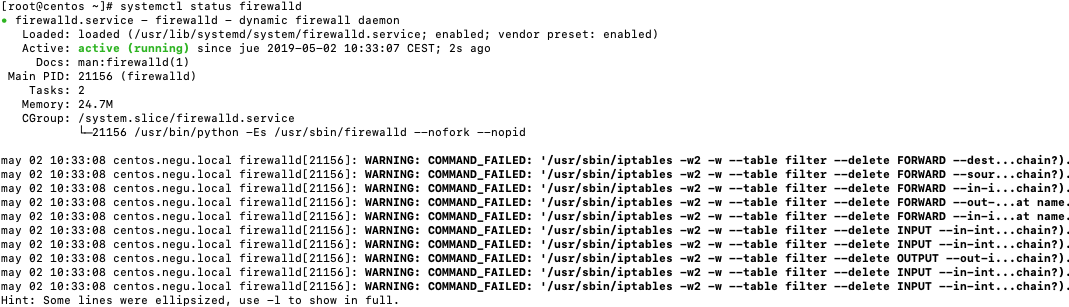 Parar, arrancar, habilitar y deshabilitar Firewalld en Centos 7 - Blog Virtualizacion