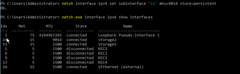 Cambiar MTU en Windows Server por Powershell - Blog Virtualizacion