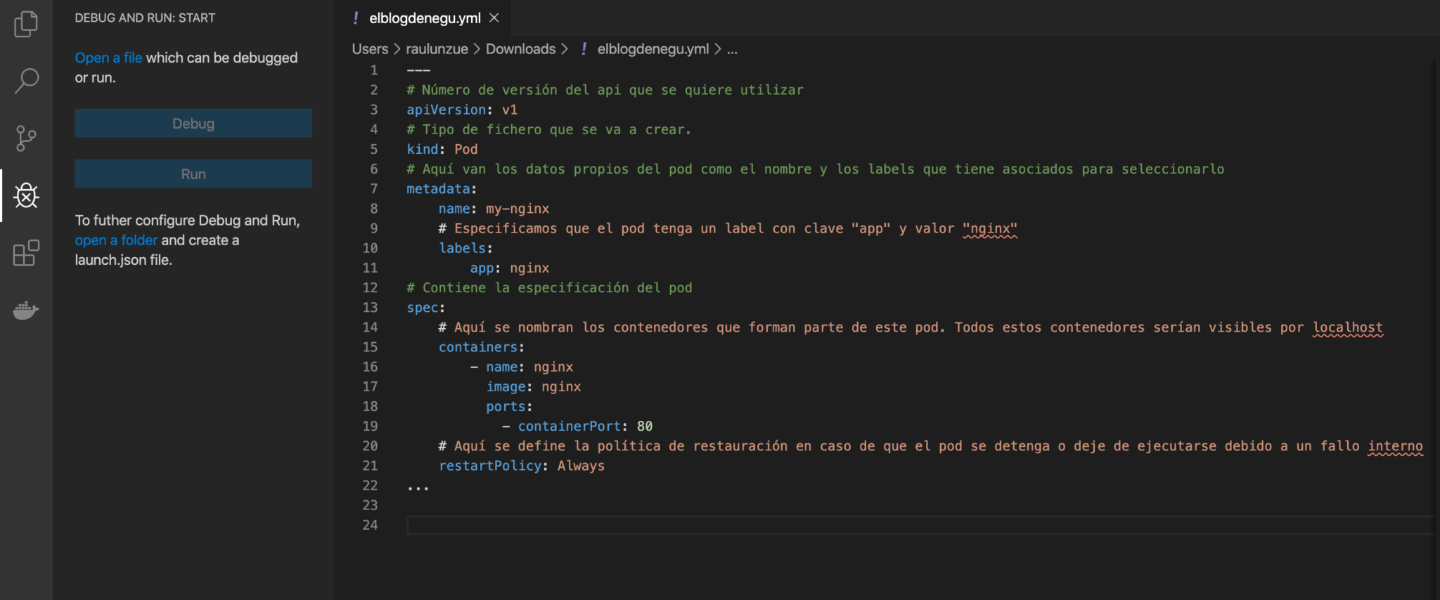Kubernetes: Crear un fichero YAML - Blog Virtualizacion