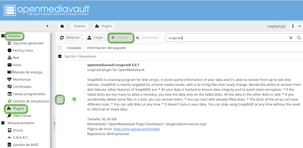 OpenMediaVault: Configurar SnapRaid - Blog Virtualizacion