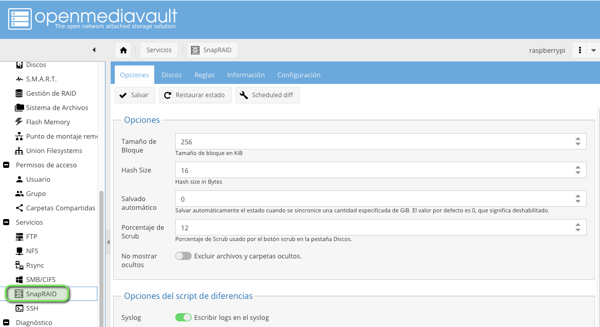 OpenMediaVault: Configurar SnapRaid - Blog Virtualizacion