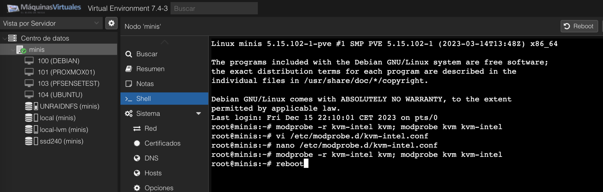 Crear laboratorio Proxmox Nested sobre host físico Proxmox - Blog Virtualizacion