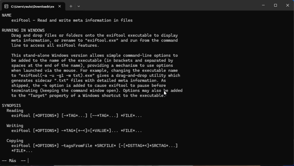 Powershell: Script para extraer metadatos fotos con ExifTool - Blog ...